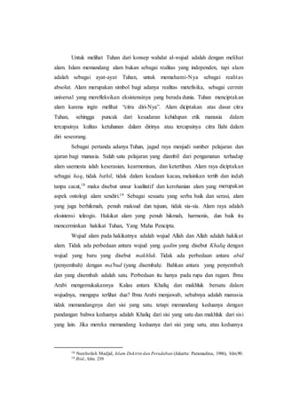 Melihat tuhan dari prespektif wahdatul wujud | PDF