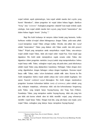 Melihat tuhan dari prespektif wahdatul wujud | PDF