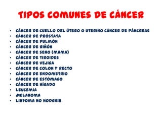 tipos de cancer cancer | PPTX