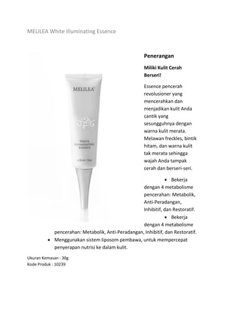 Manfaat Produk Melilea Skincare | PDF
