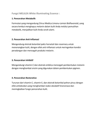 Manfaat Produk Melilea Skincare | PDF