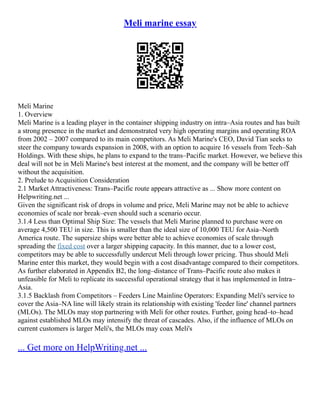 Meli Marine Essay | PDF | Geography | Science