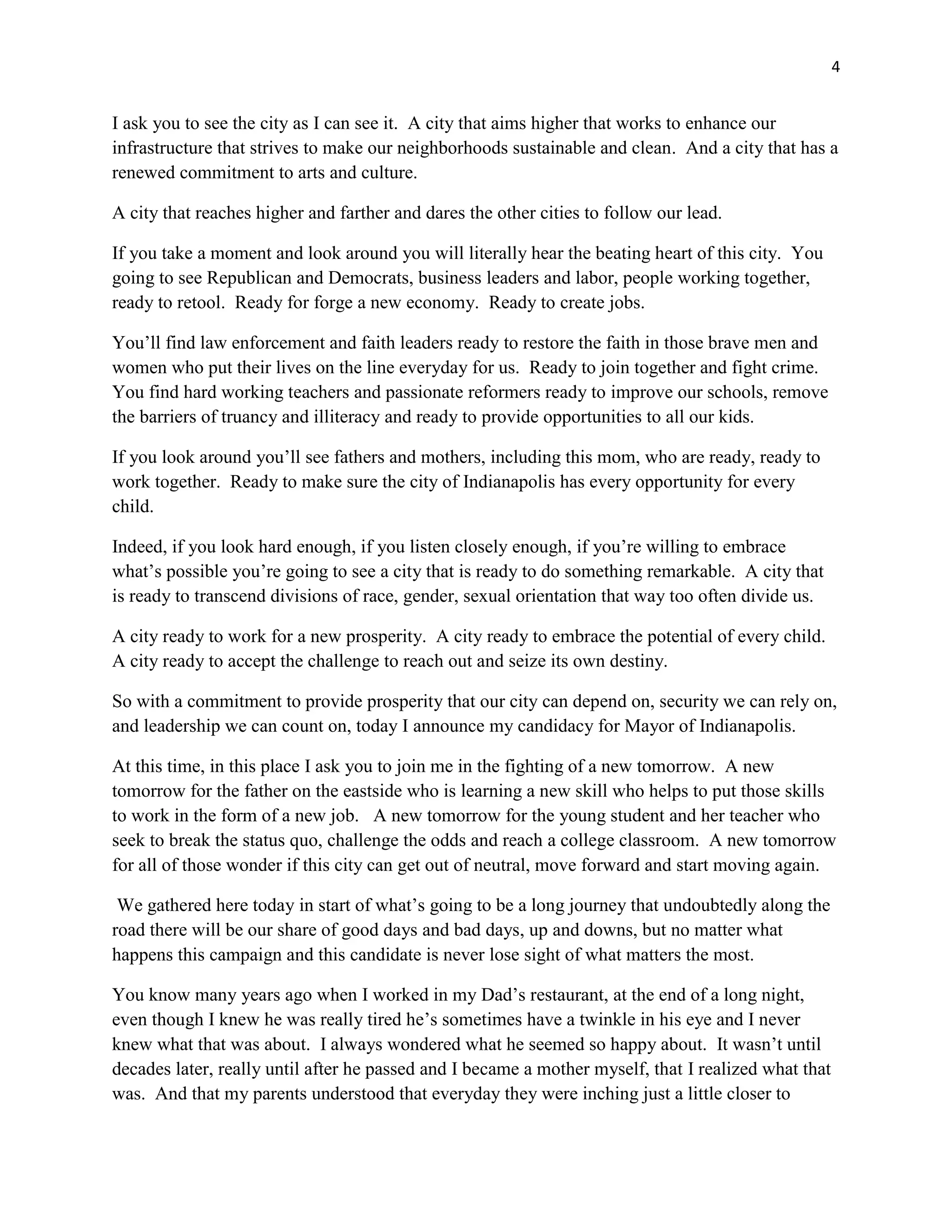 Melina's mayoral speech | PDF