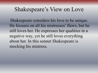 Melissa sonnet 130 | PPTX