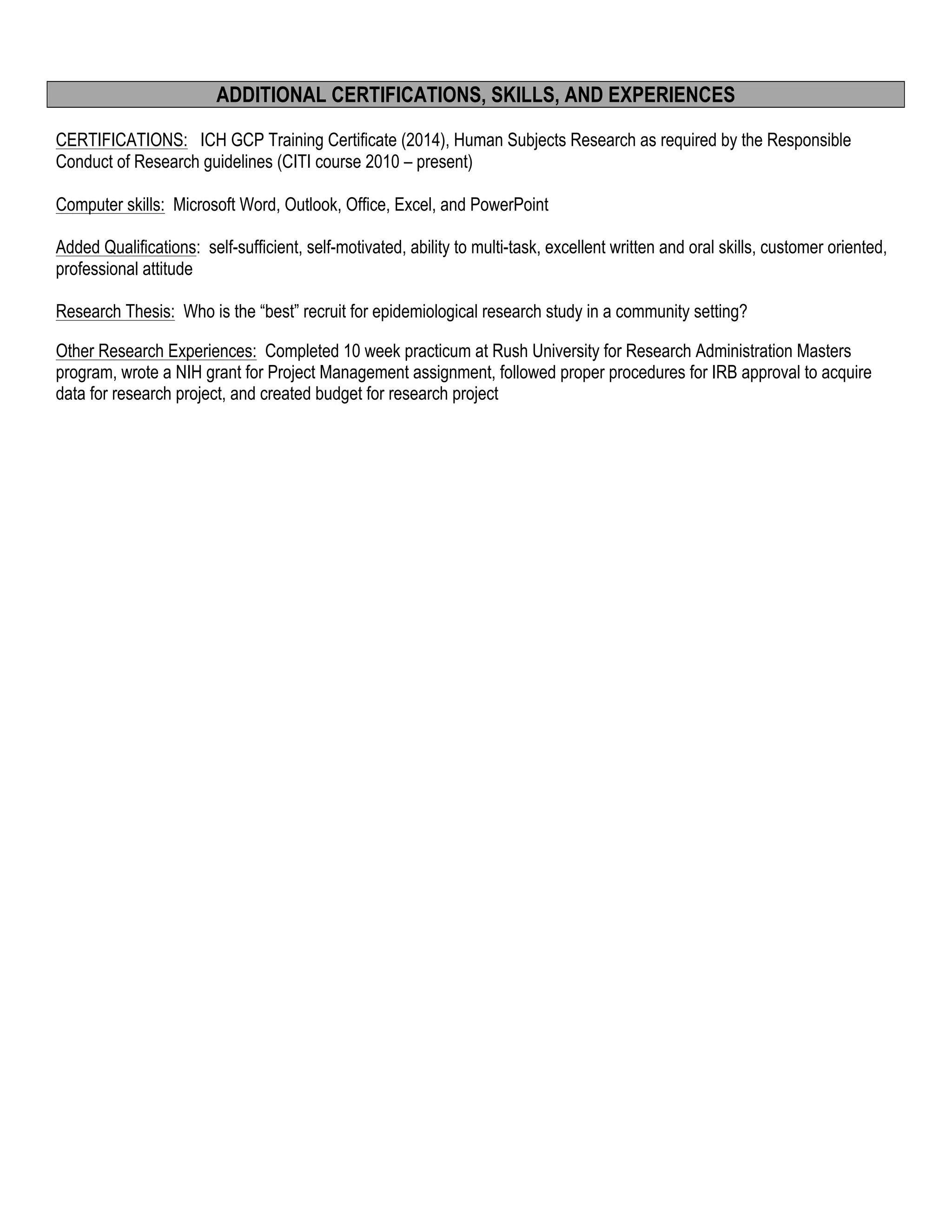 Melissa baer's resume 10.15