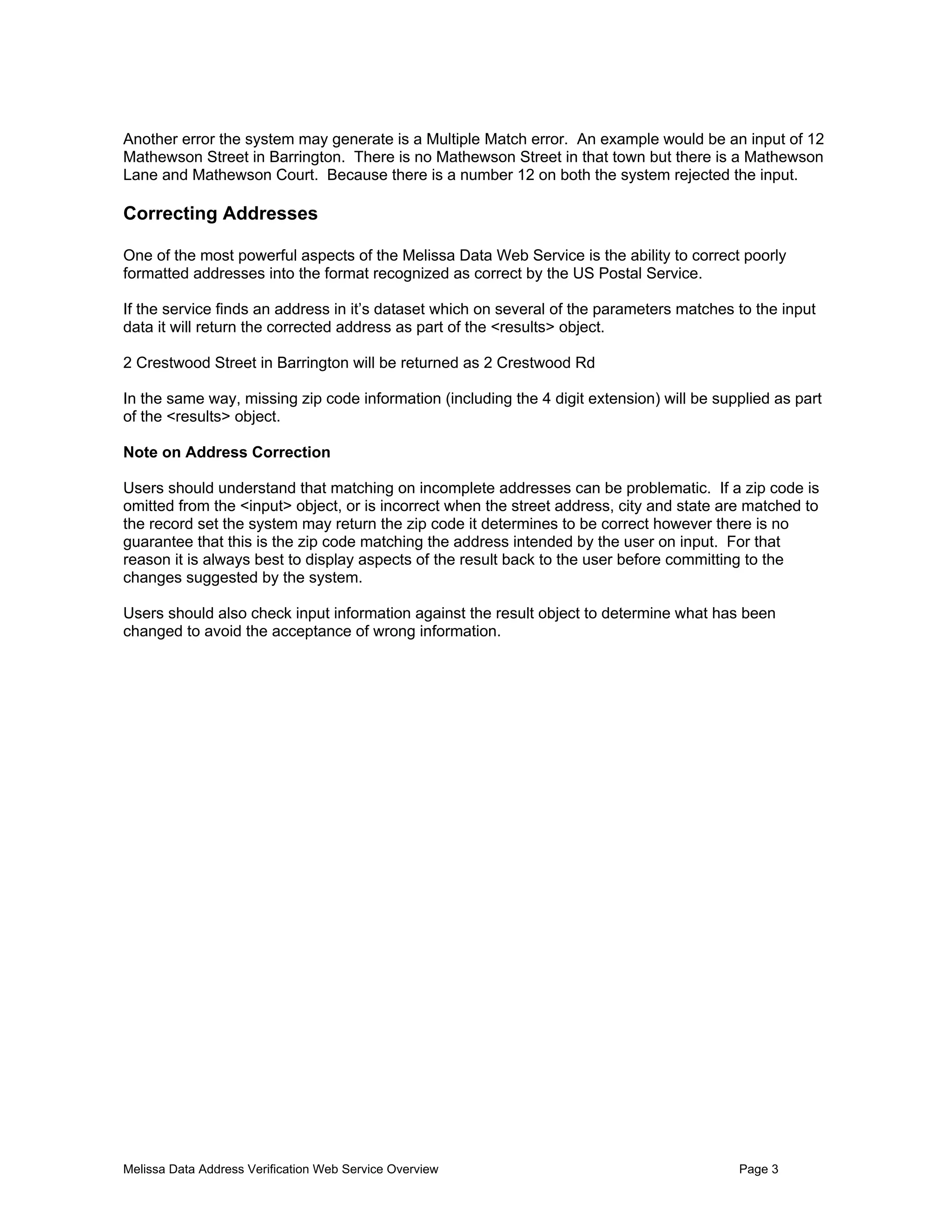 Melissa data overview | PDF