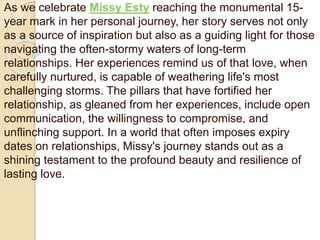 Melissa Esty 15 Years of Love - The Journey of a Lifelong Partnership ...
