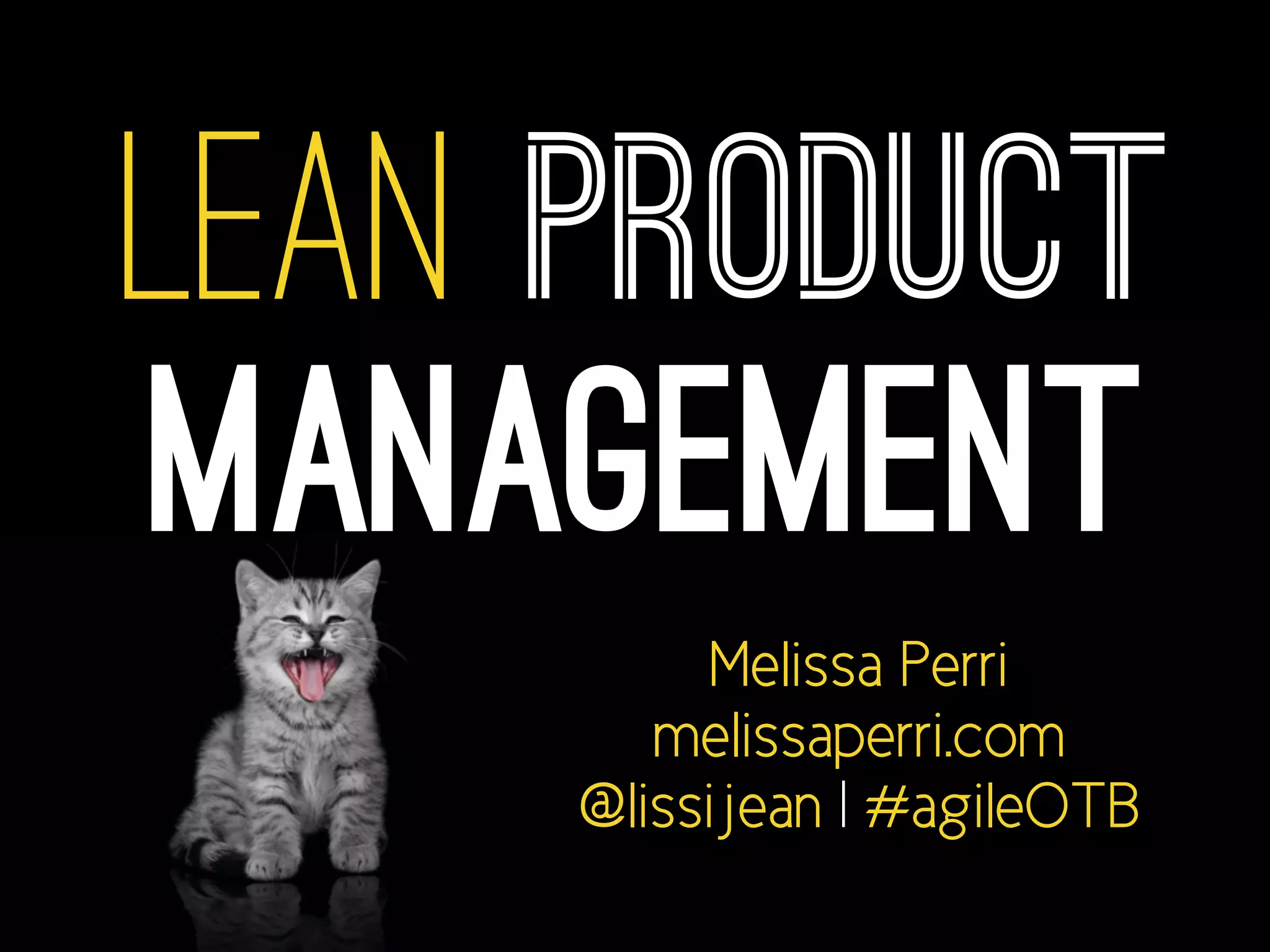 Melissa Perri Lean Product Management - Agile on the Beach 2014 | PPT