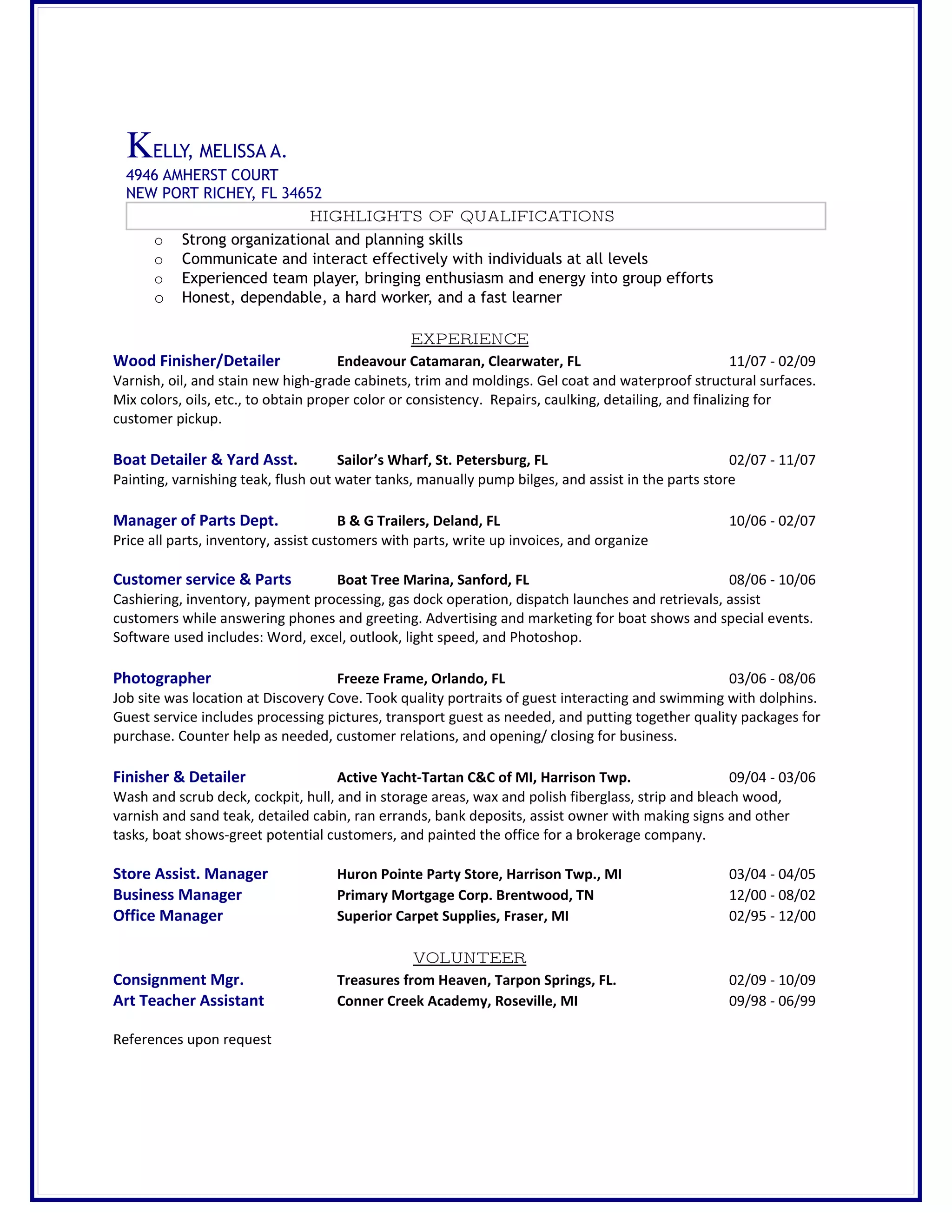 Melissa Resume | PDF