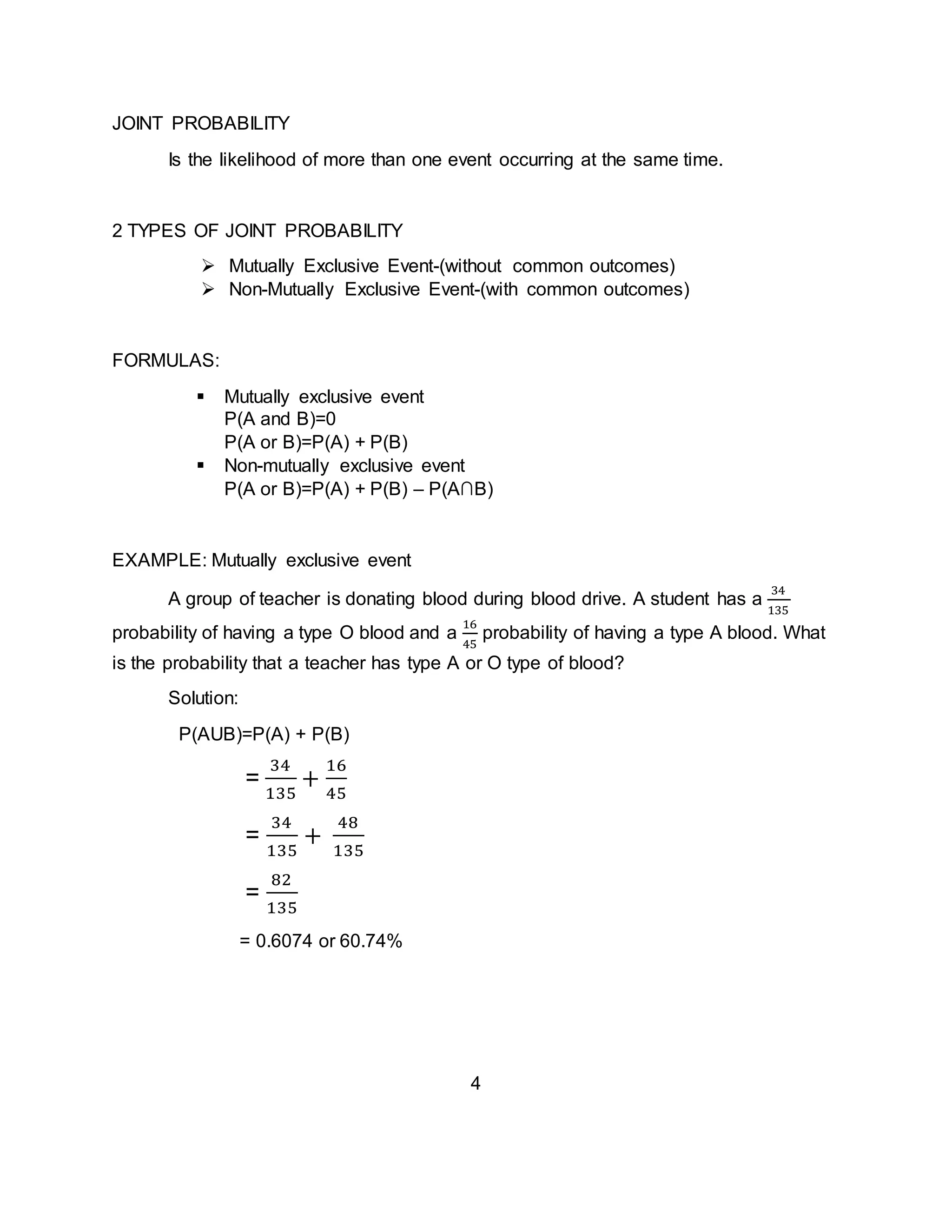 Different kinds of Probability | DOCX