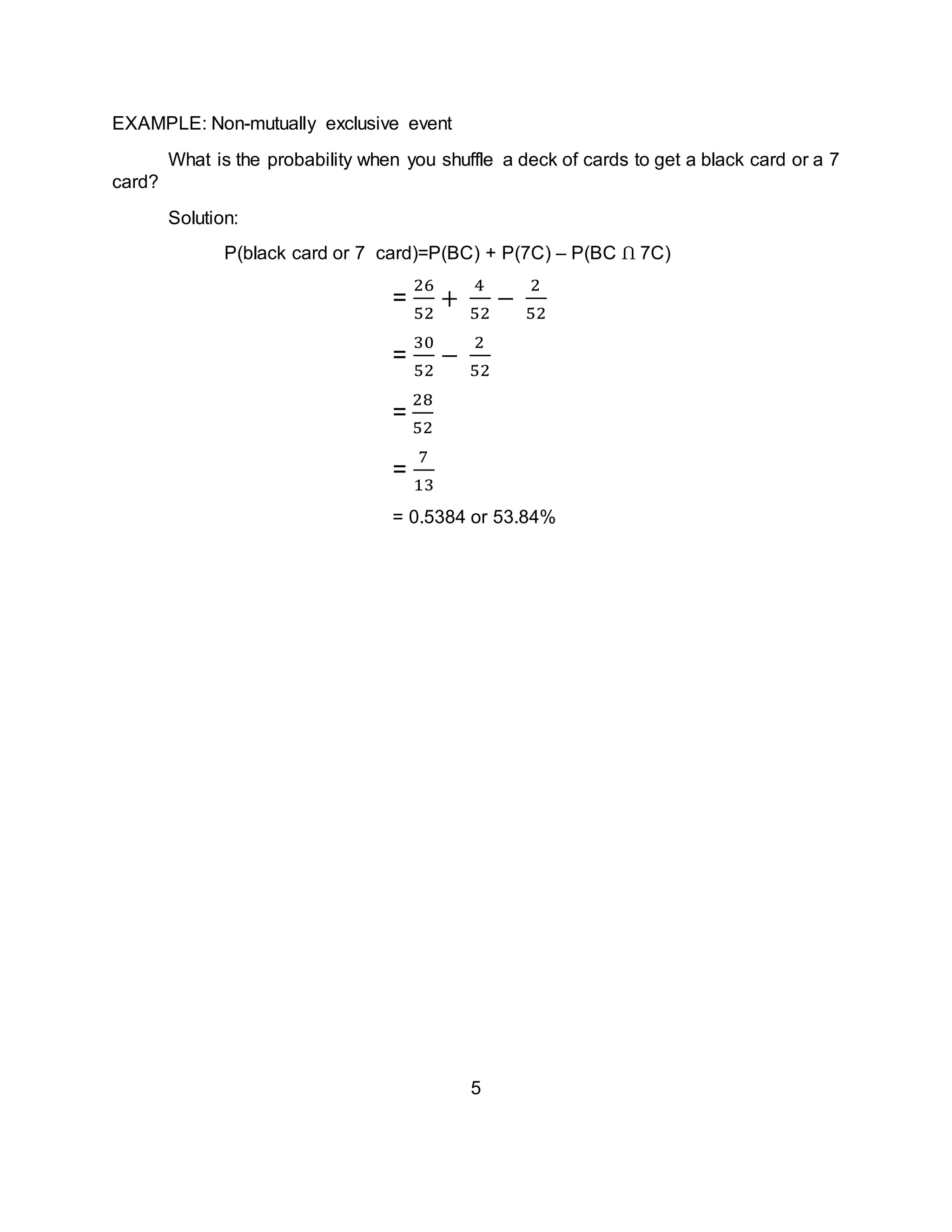 Different kinds of Probability | DOCX