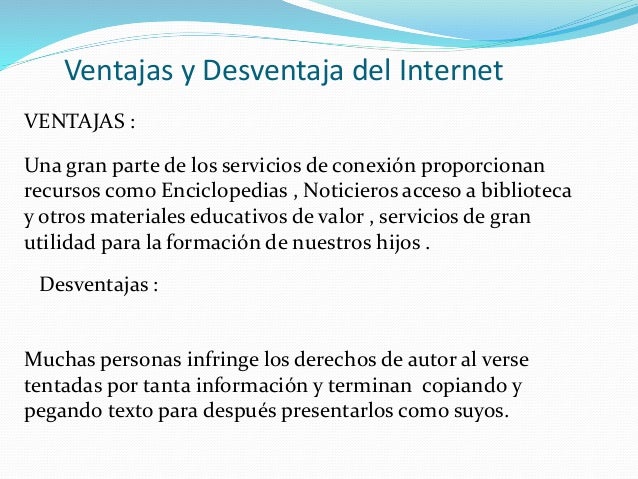 Tecnologia E Informatica Infografia De Ventajas Y Desventajas Del Internet