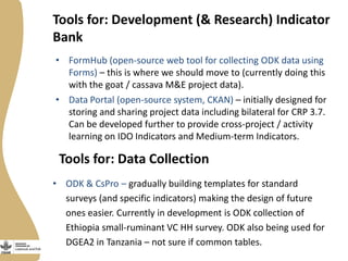 Data management tools for monitoring, evaluation and learning—Options and ideas | PPTX