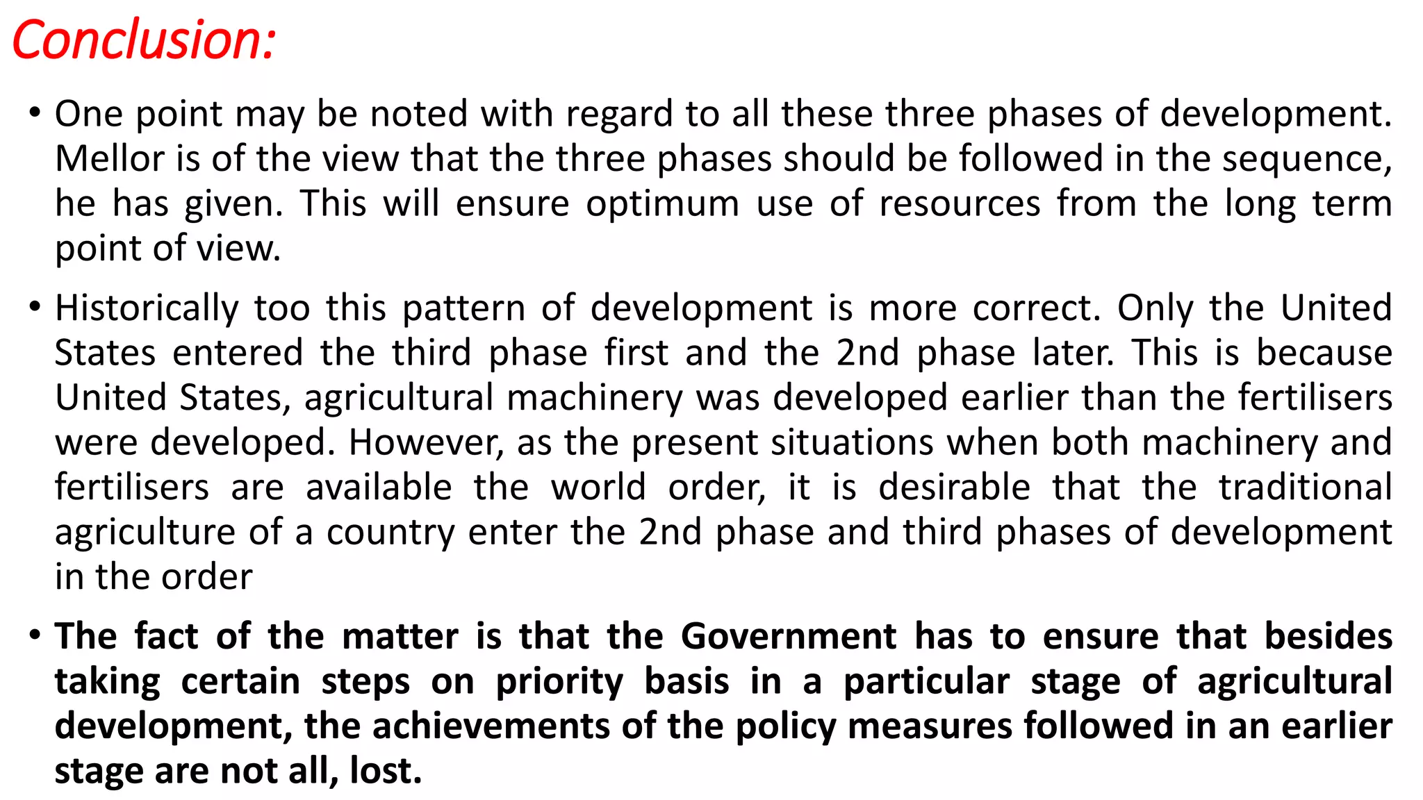 Mellor`s model of agriculture development | PPTX