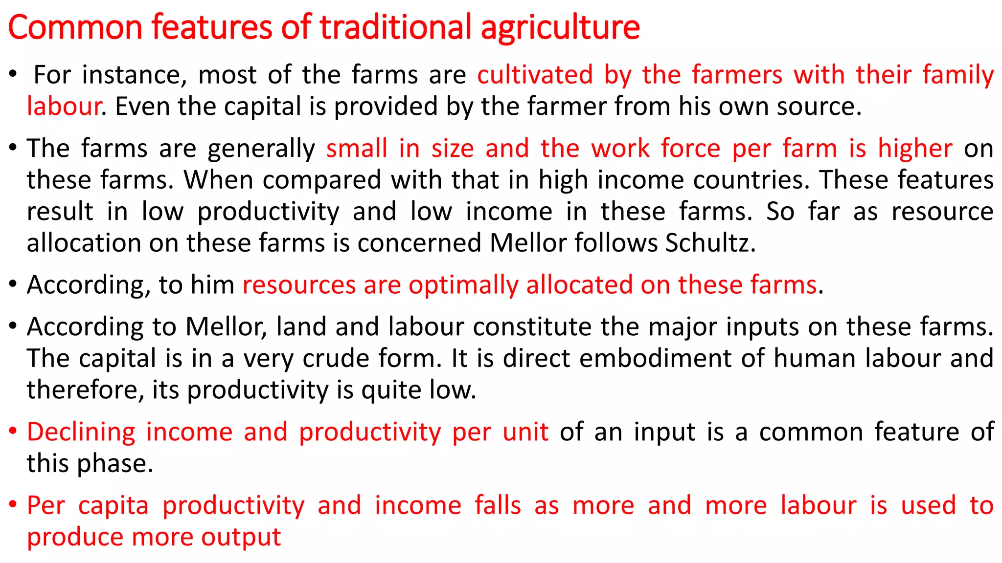 Mellor`s model of agriculture development | PPTX