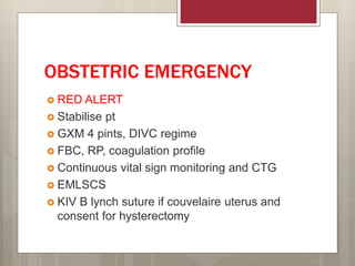 Mellss Antepartum hemmorrhage abruptio placenta and local causes | PPTX