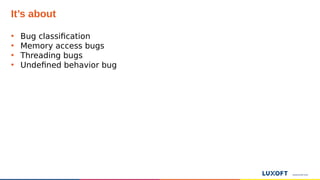 Melnytskyi Artem "A Little About the Bugs in the Code" | PPT