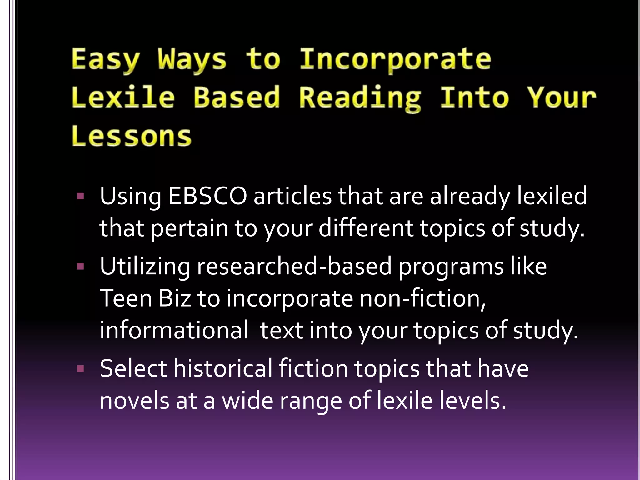 Differentiation Across the Curriculum With an Emphasis on Reading ...