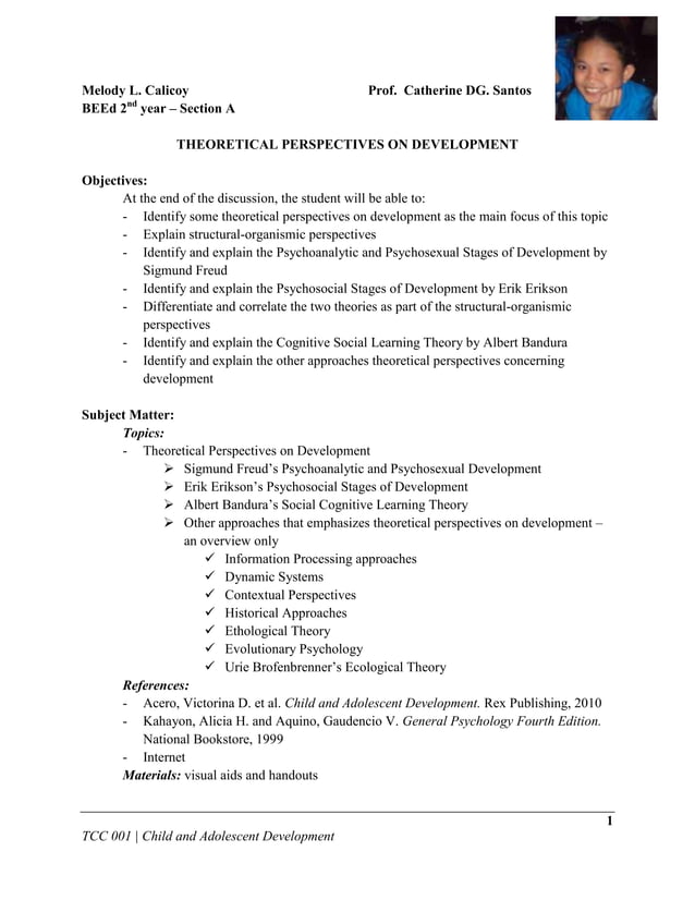 Theoretical Perspectives on Development | DOCX