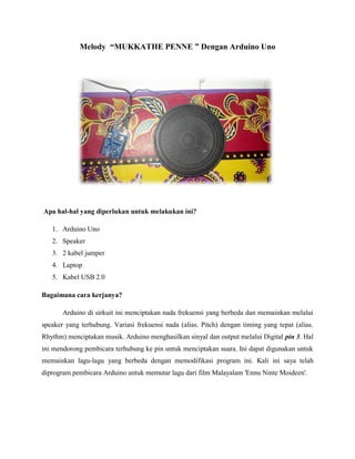 Melody tutorial dengan Arduino Uno | PDF