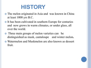 Organic production Of cucurbit : Melon crops | PPT