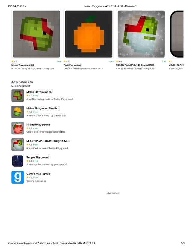 About the pixel free game, Melon Sandbox | PDF