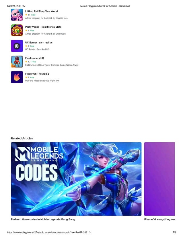 About the pixel free game, Melon Sandbox | PDF