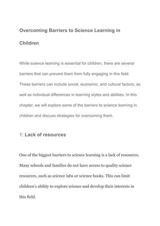 What gonna happen if your children didn't learn Science? | PDF