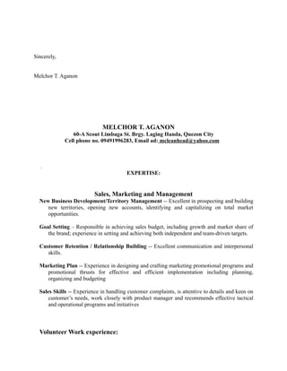 Mels Professional Profile | DOC