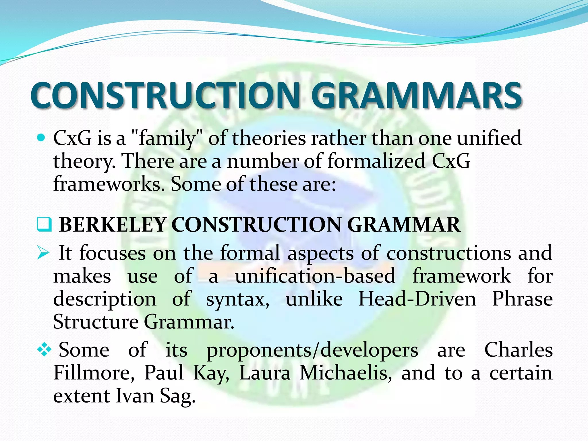 MELT 104 - Construction Grammar | PPTX