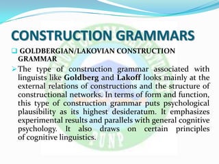 MELT 104 - Construction Grammar | PPTX
