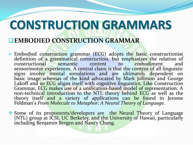 MELT 104 - Construction Grammar | PPTX