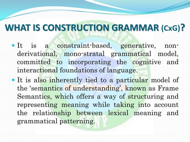 MELT 104 - Construction Grammar | PPTX