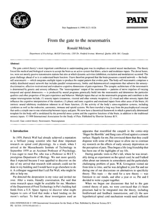Melzak_1999 - From the gate to the neuromatrix .pdf
