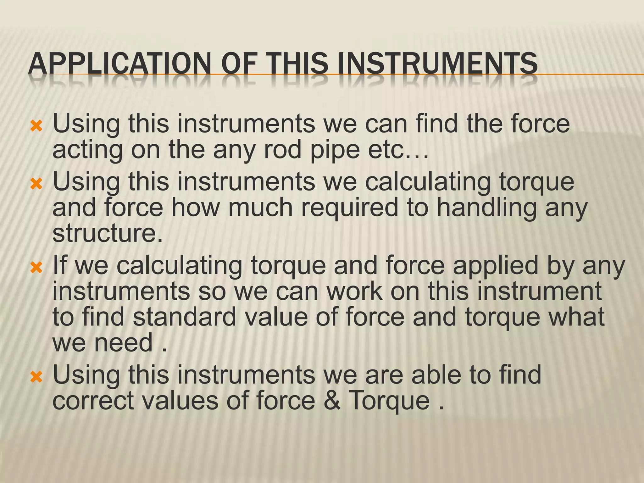 torque measuring instruments and force measuring instruments | PPTX