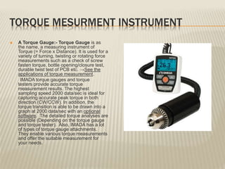 torque measuring instruments and force measuring instruments | PPTX