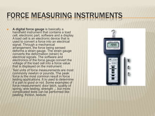 torque measuring instruments and force measuring instruments | PPTX