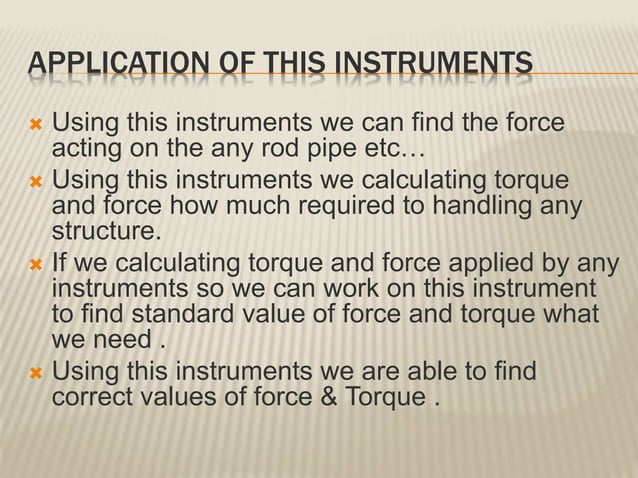 Torque Measuring Instruments And Force Measuring Instruments Pptx