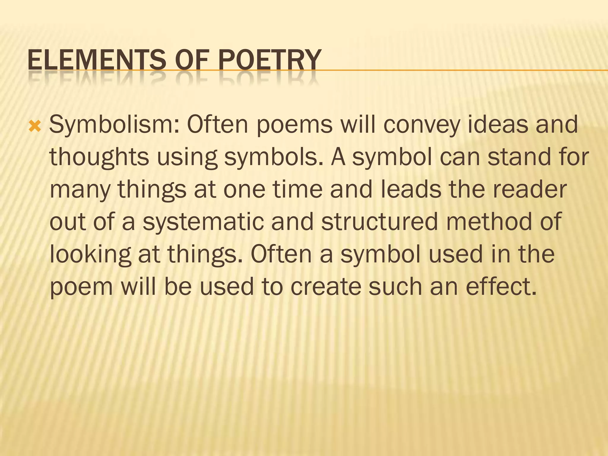 Basic Elements of Poetry | PPTX
