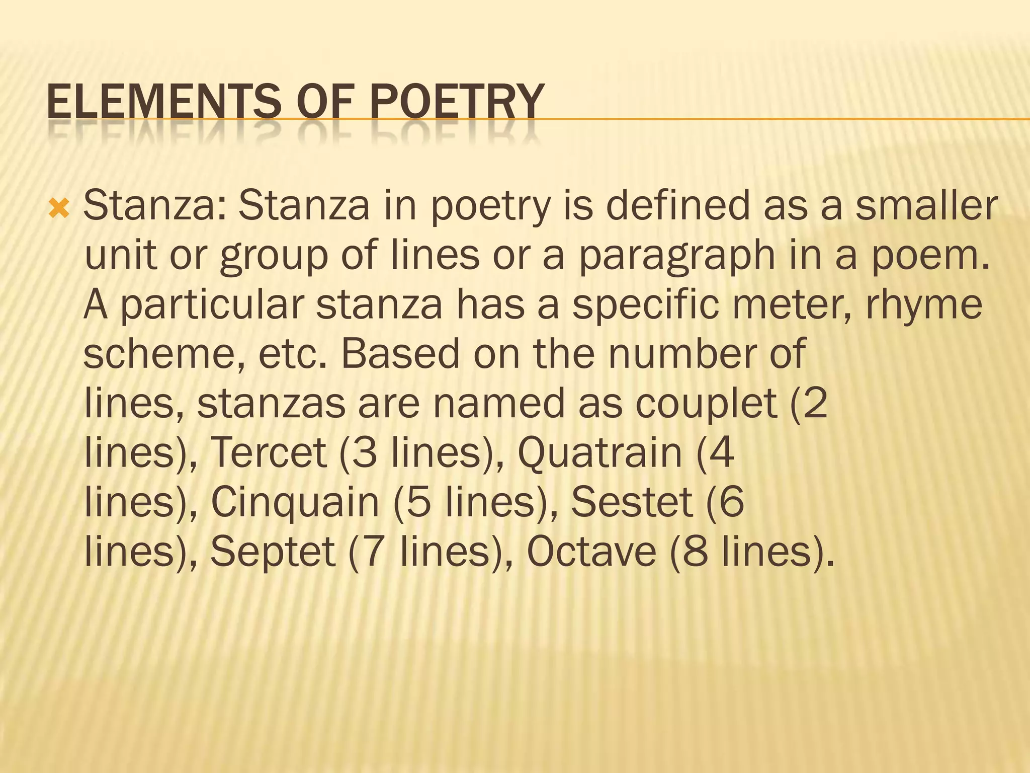 Basic Elements of Poetry | PPTX