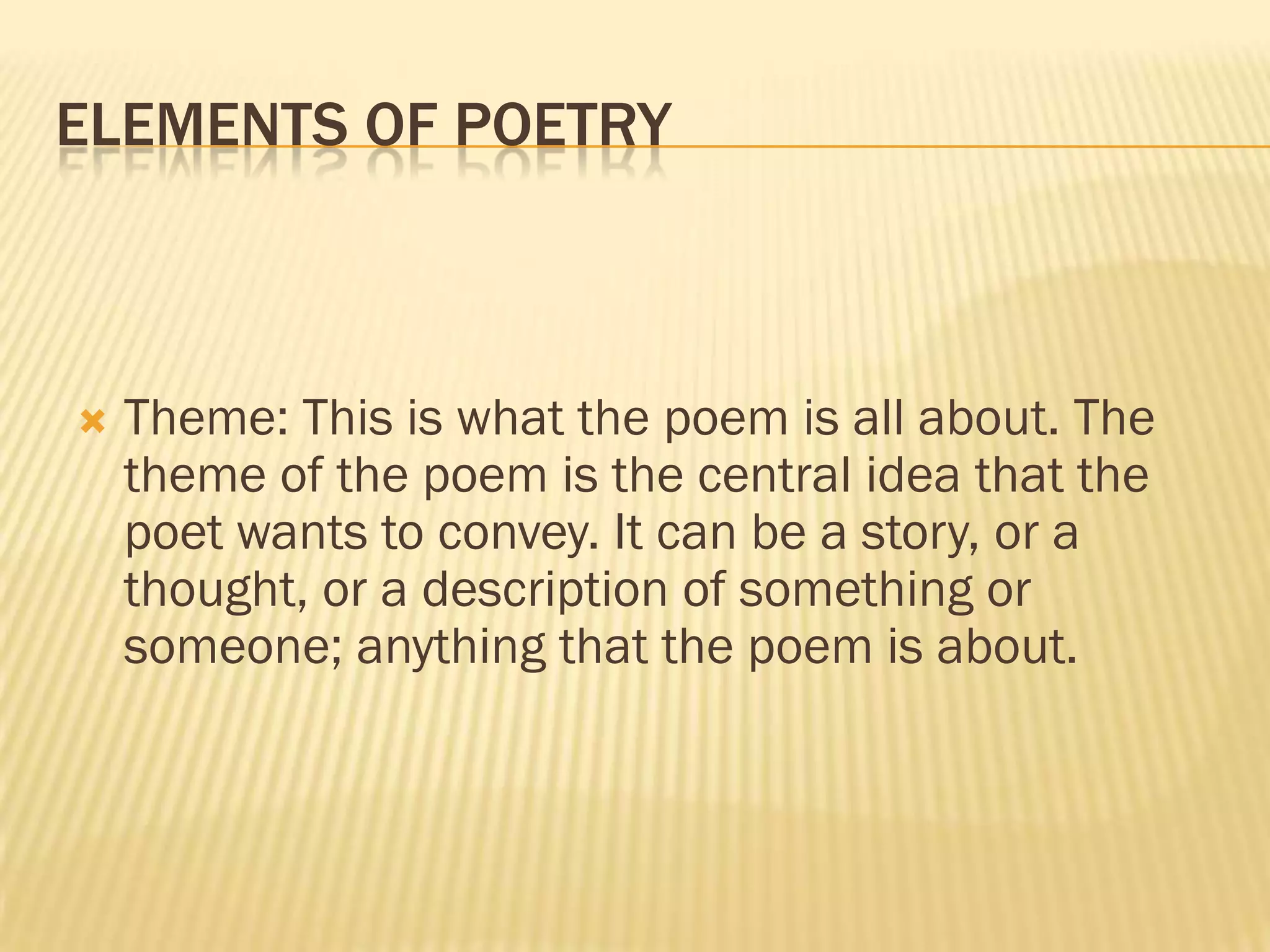 Basic Elements of Poetry | PPTX