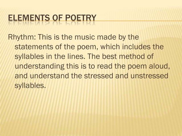 Basic Elements of Poetry | PPTX | Poetry | Books and Literature