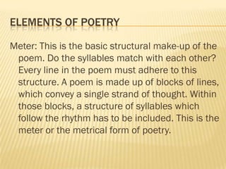 Basic Elements of Poetry | PPTX