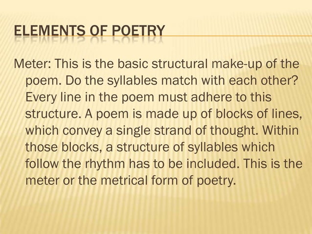 Basic Elements of Poetry | PPTX | Poetry | Books and Literature