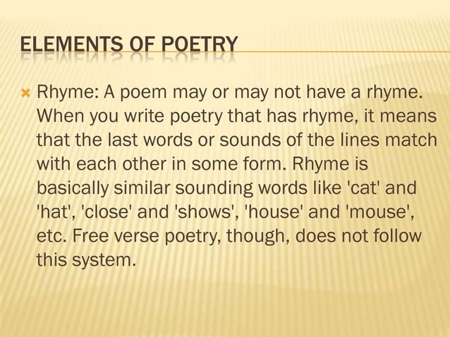 Basic Elements of Poetry | PPTX | Poetry | Books and Literature
