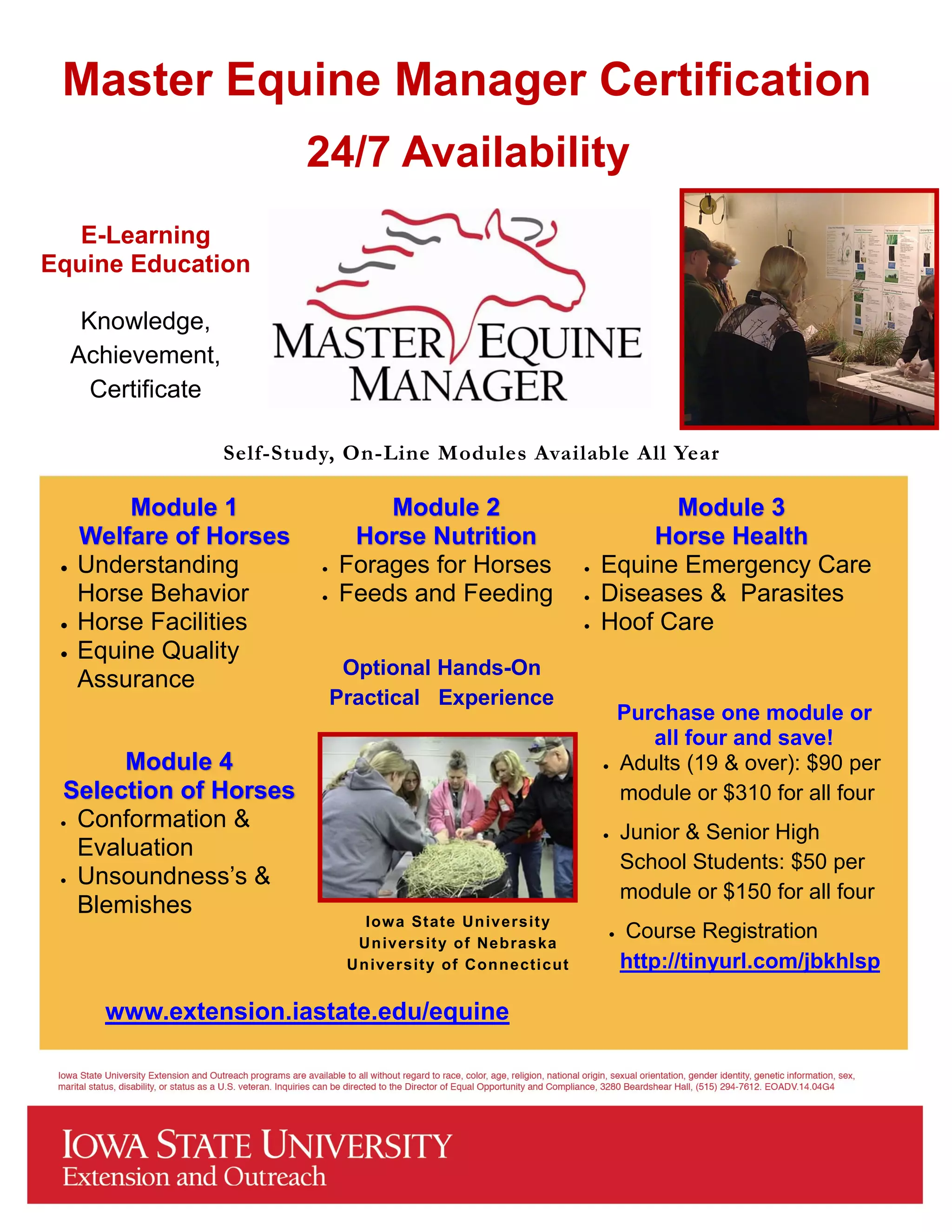 Master Equine Manager Certification Course | PDF