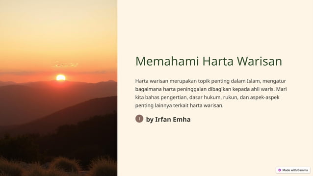 Memahami-Harta-Warisan serta pembagian singkat harta waris | PPTX