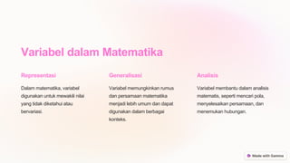 Memahami istilah variabel dalam ilmu matematik | PPT