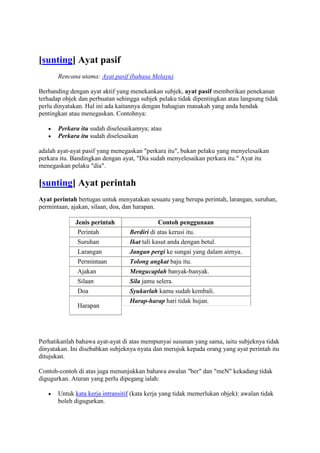 Memahami ayat aktif dan ayat pasif | DOCX