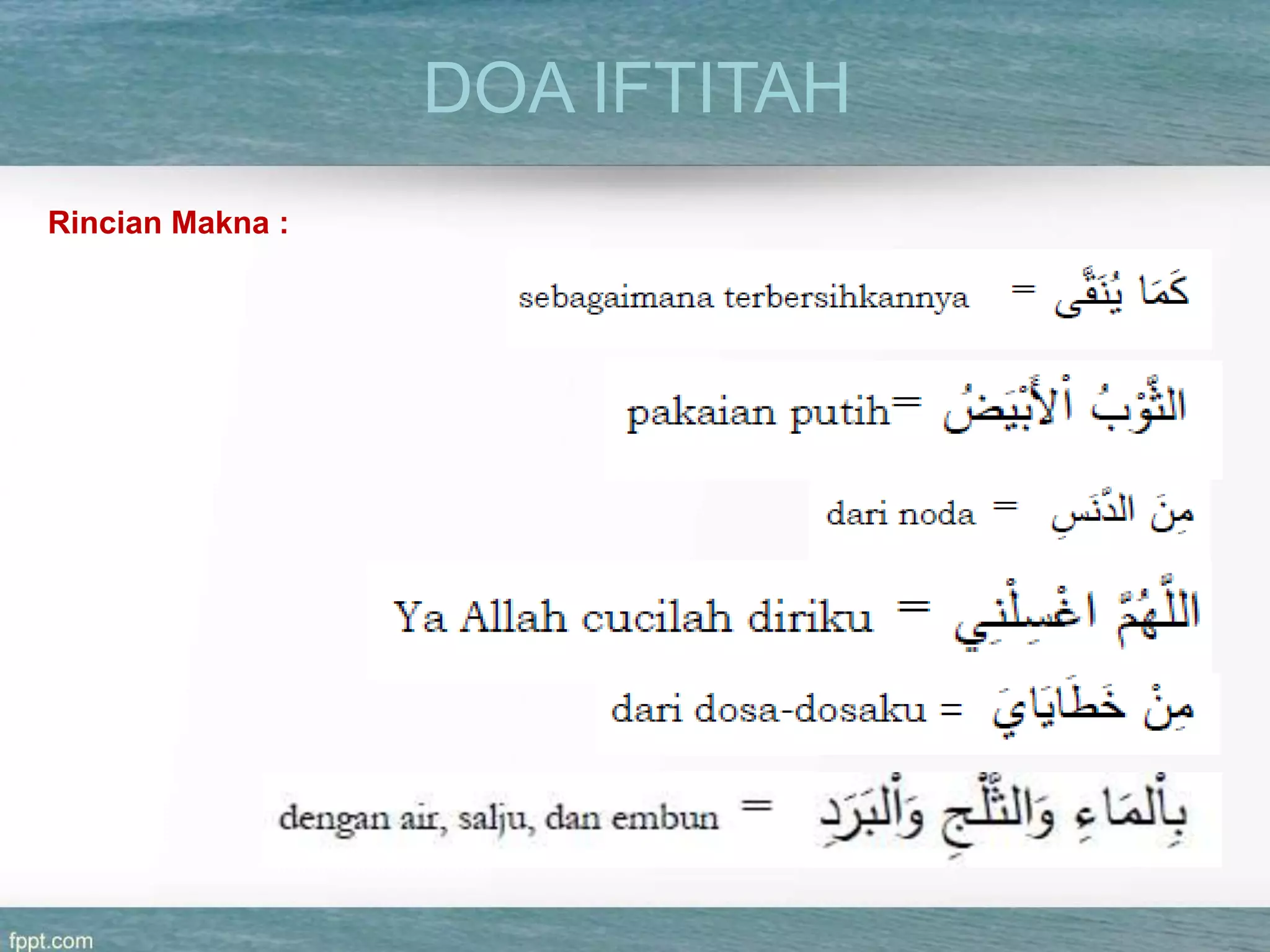Memahami bacaan sholat-Takbir dan Doa Iftitah | PPT